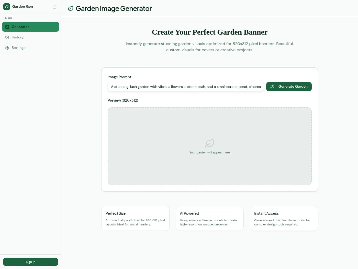Garden Image Generator