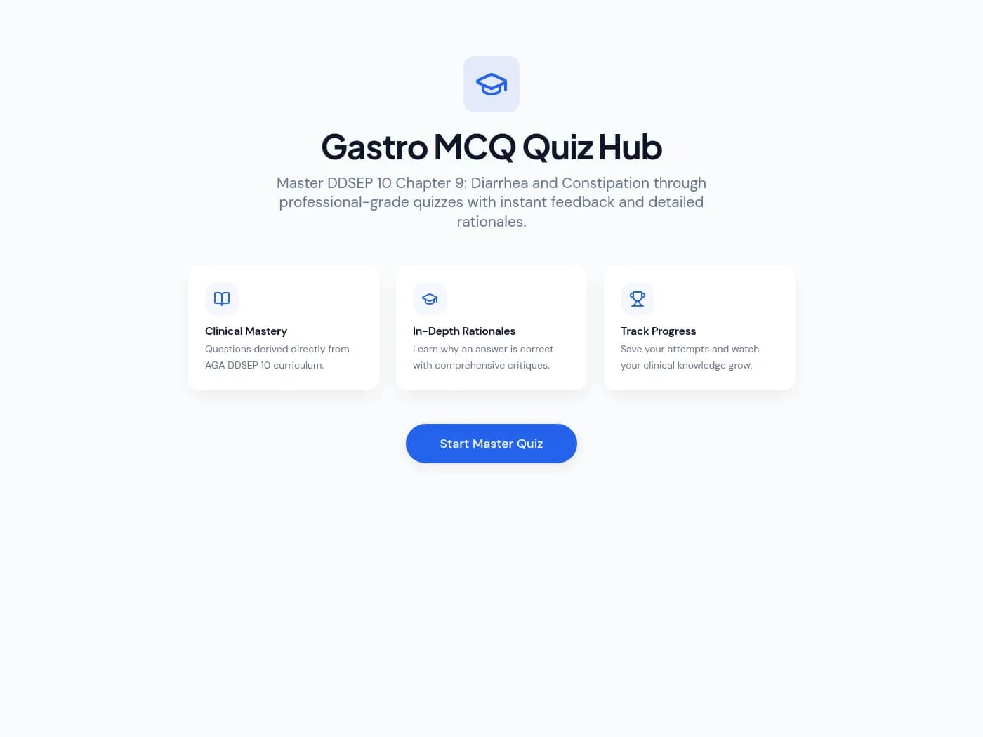Gastro MCQ Quiz Hub