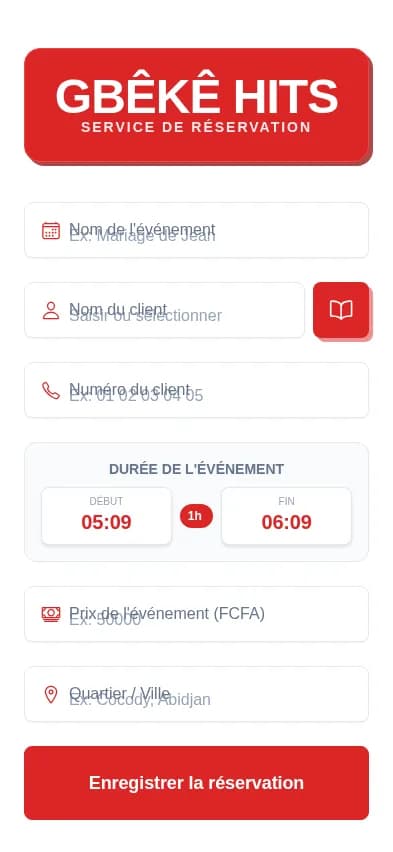 GBÊKÊ HITS Booking App