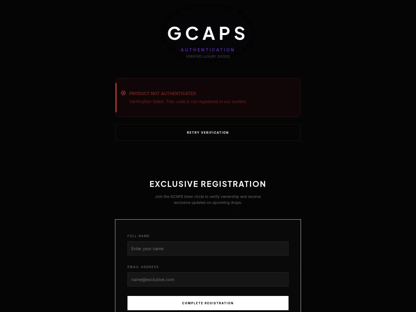 GCAPS Auth Landing