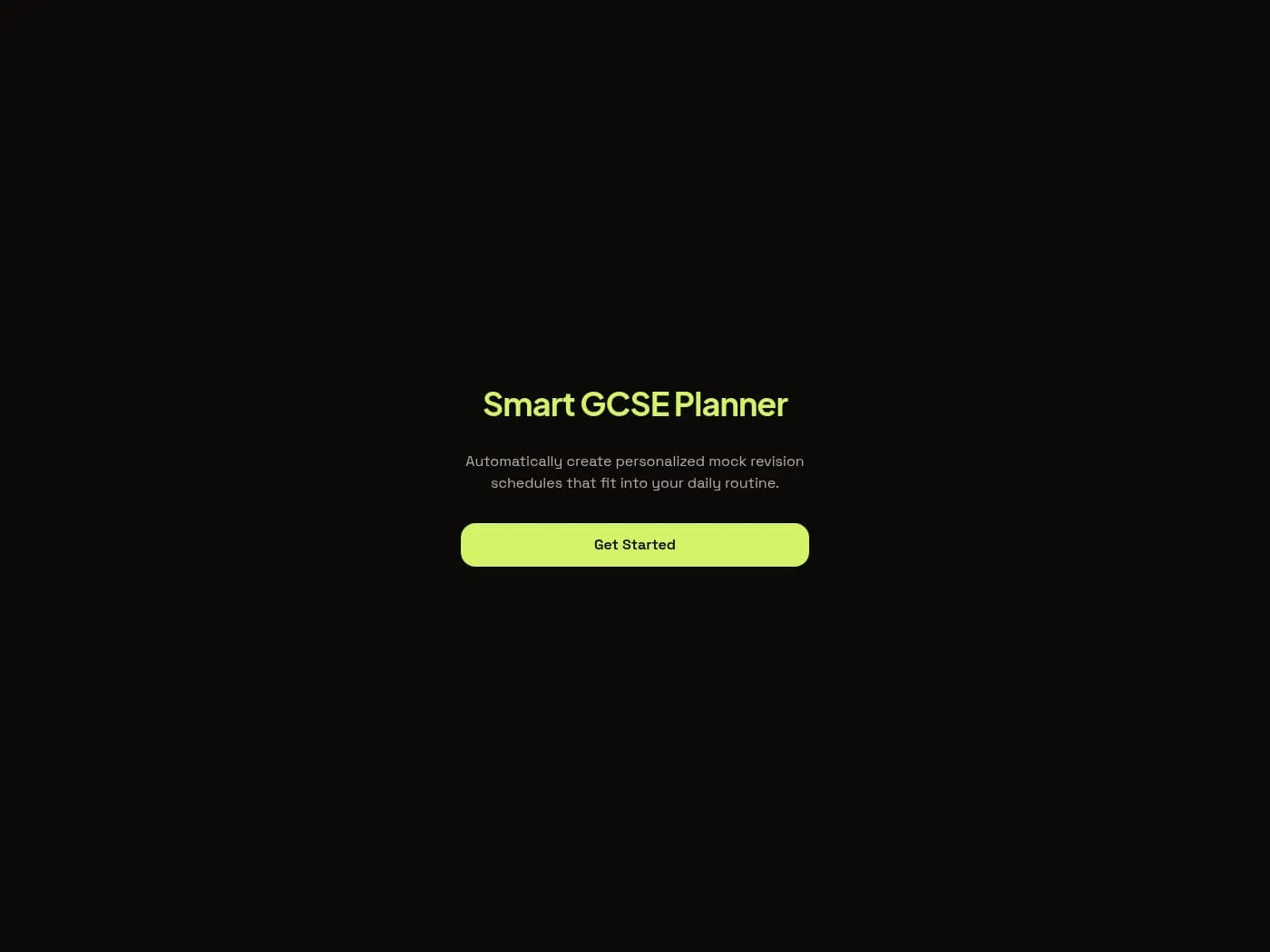 Smart GCSE Planner