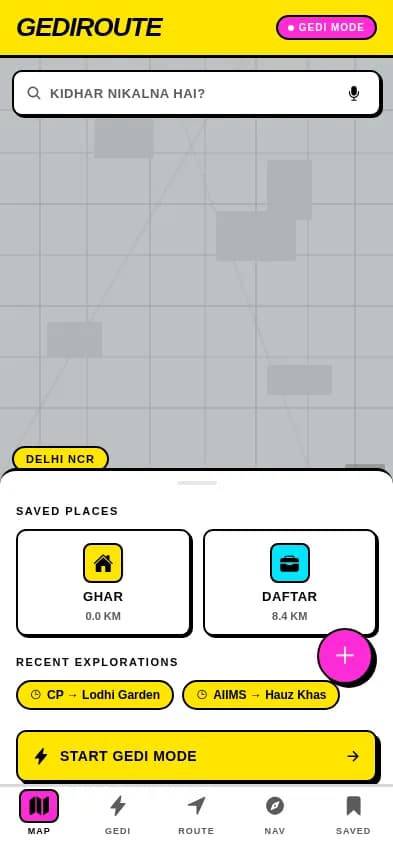 GediRoute: Vibe Navigation UI