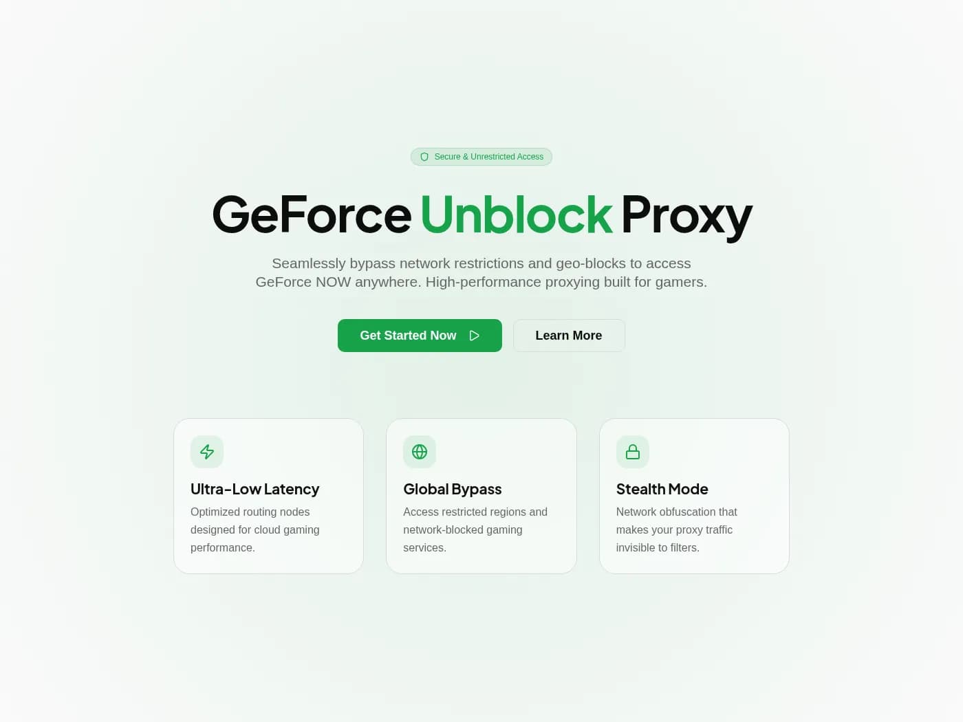 GeForce Unblock Proxy