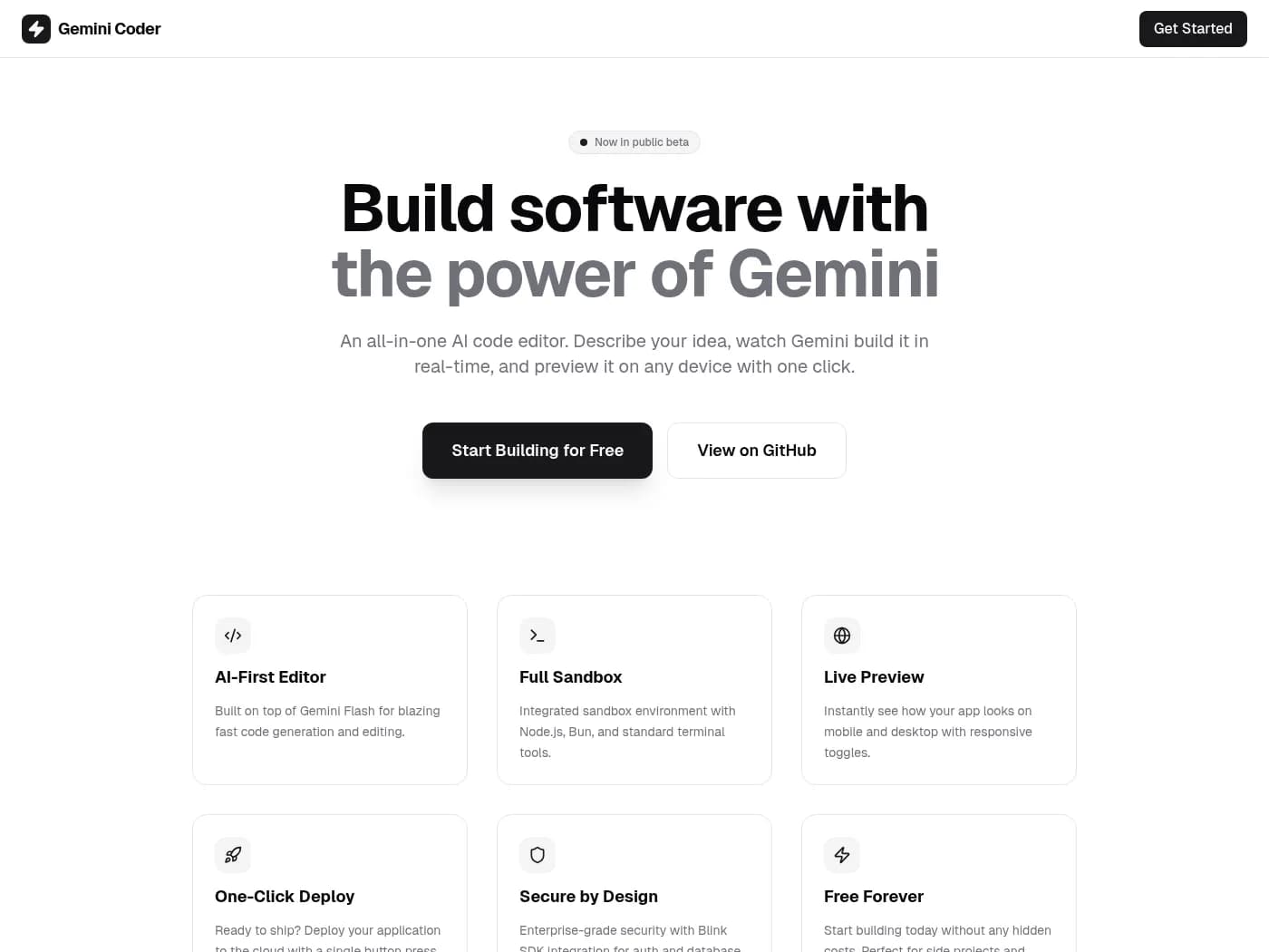 Gemini Coder Playground