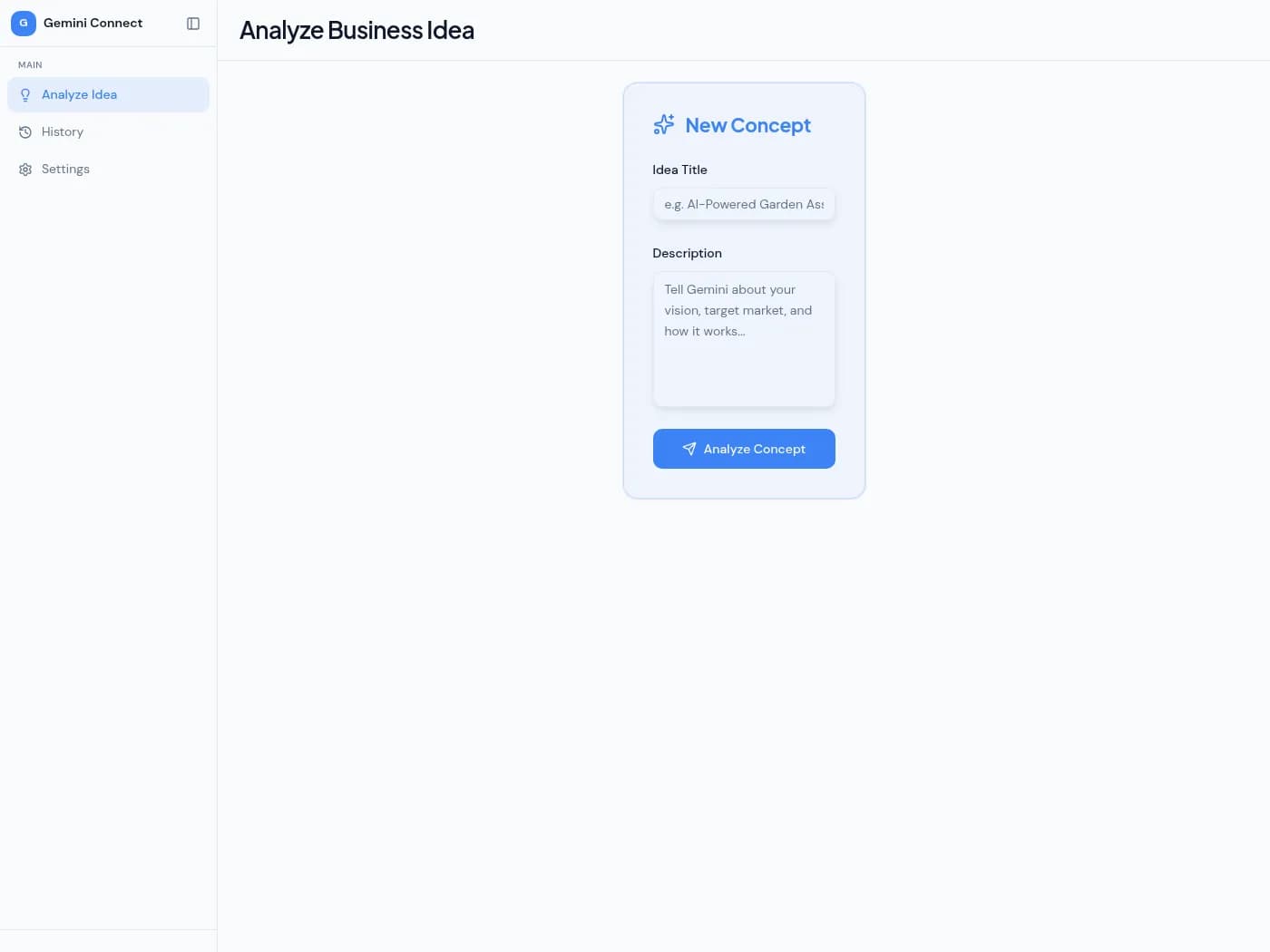 Gemini Business Idea Connect
