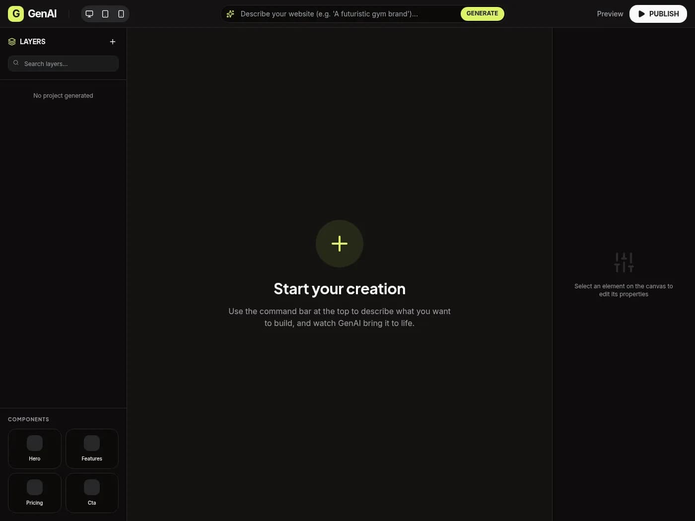 GenAI Site & App Builder