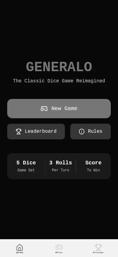 Generalo Dice Game