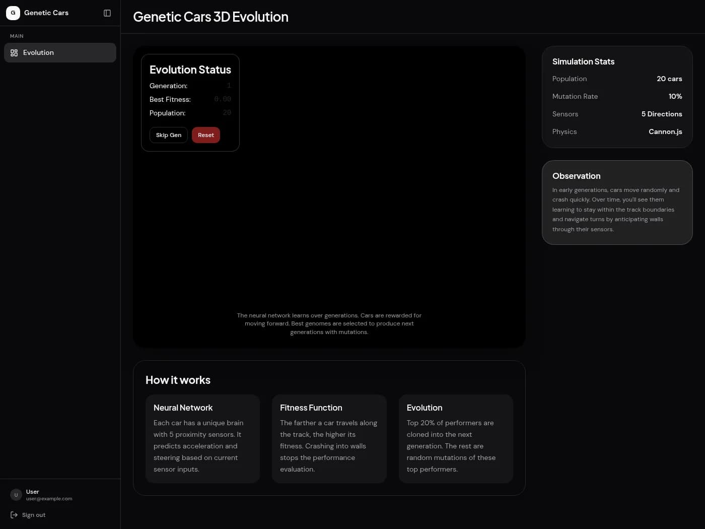 Genetic Cars 3D