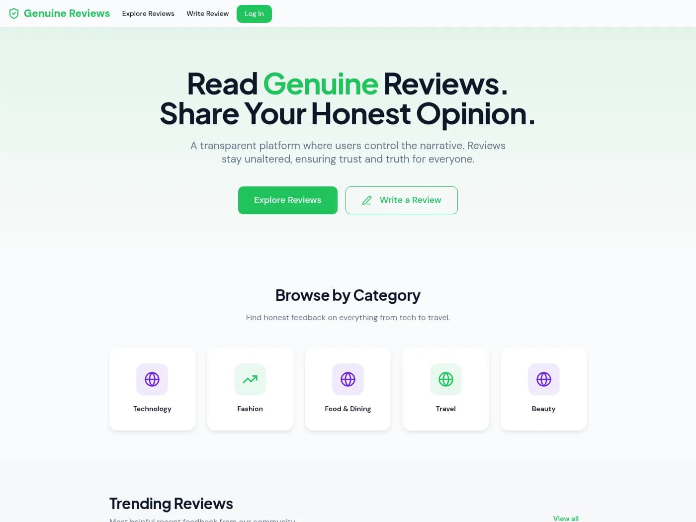 Genuine Reviews Platform