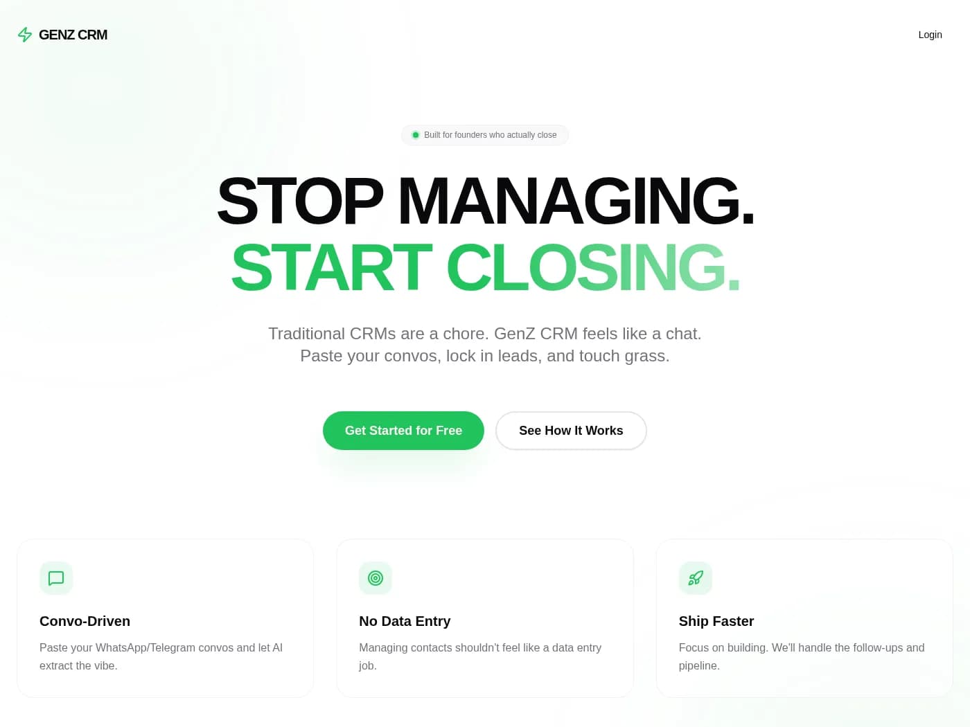 Gen Z Founder CRM