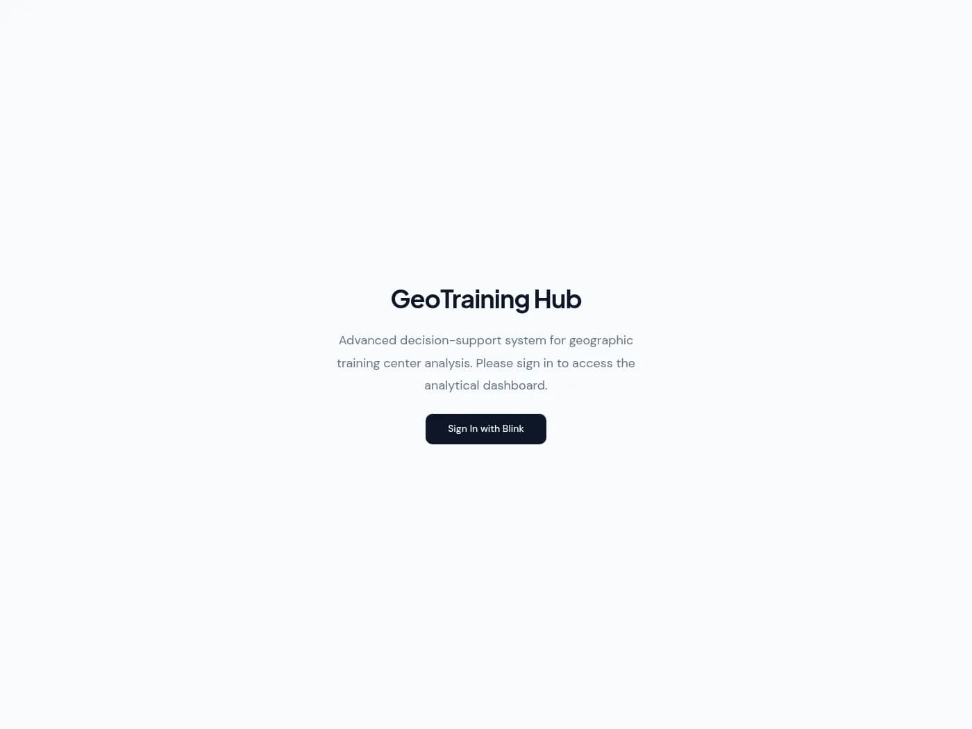 GeoTraining Analytics Hub