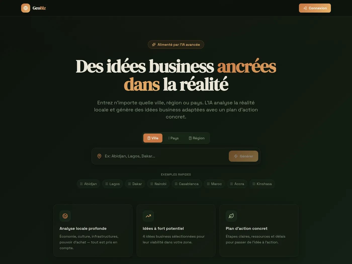 GeoBiz Idea Generator