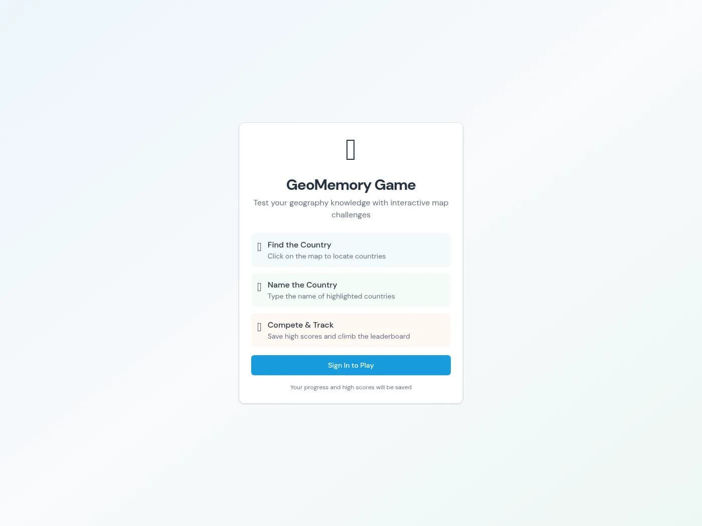 GeoMemory Game