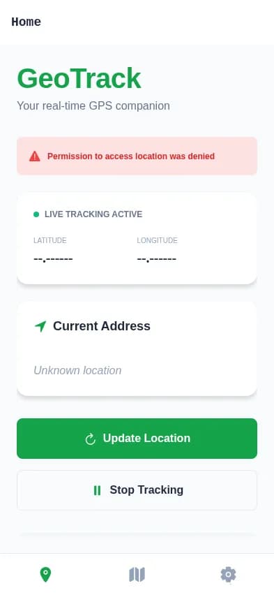GeoTrack Mobile App