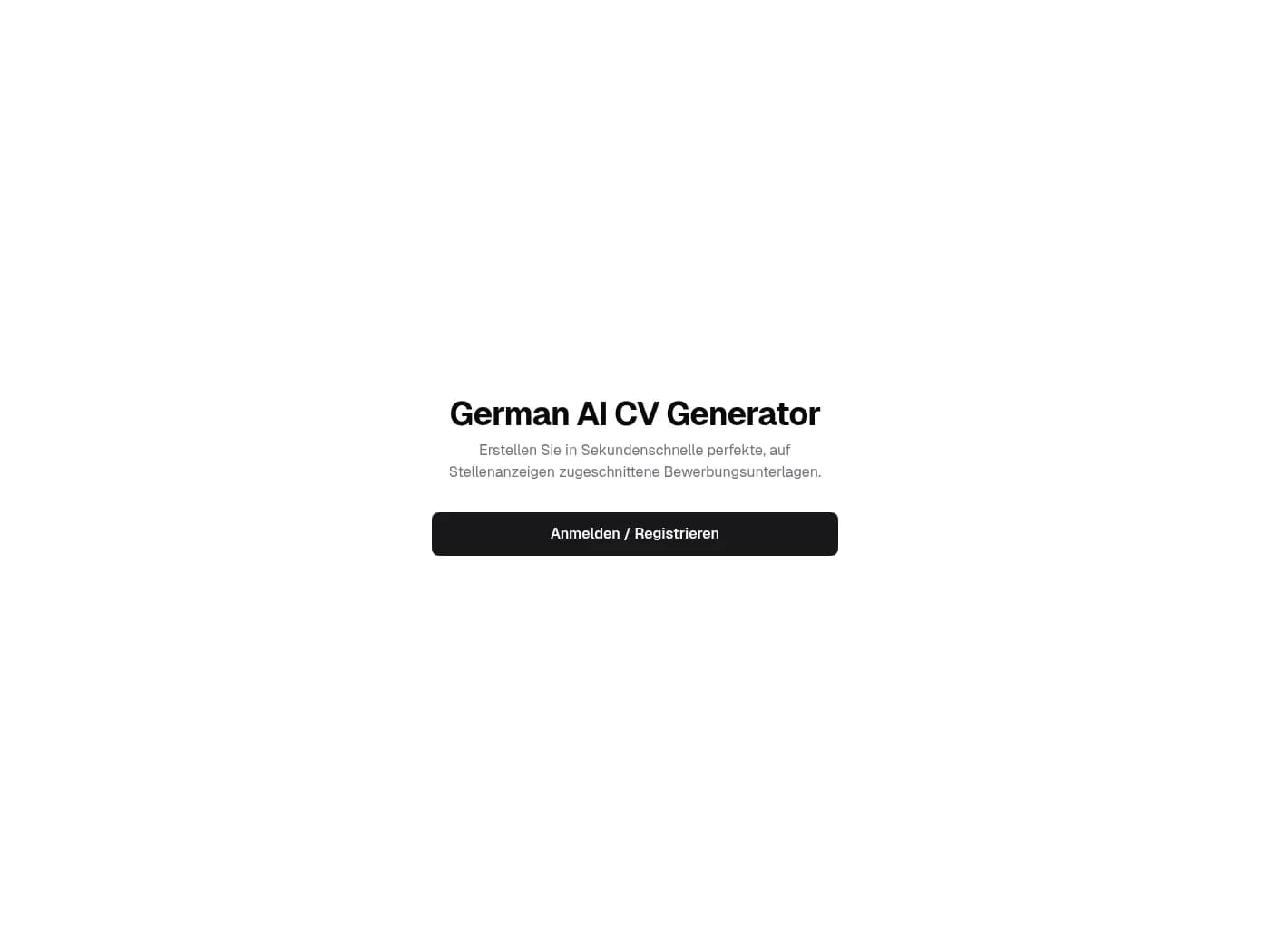 German AI CV Generator