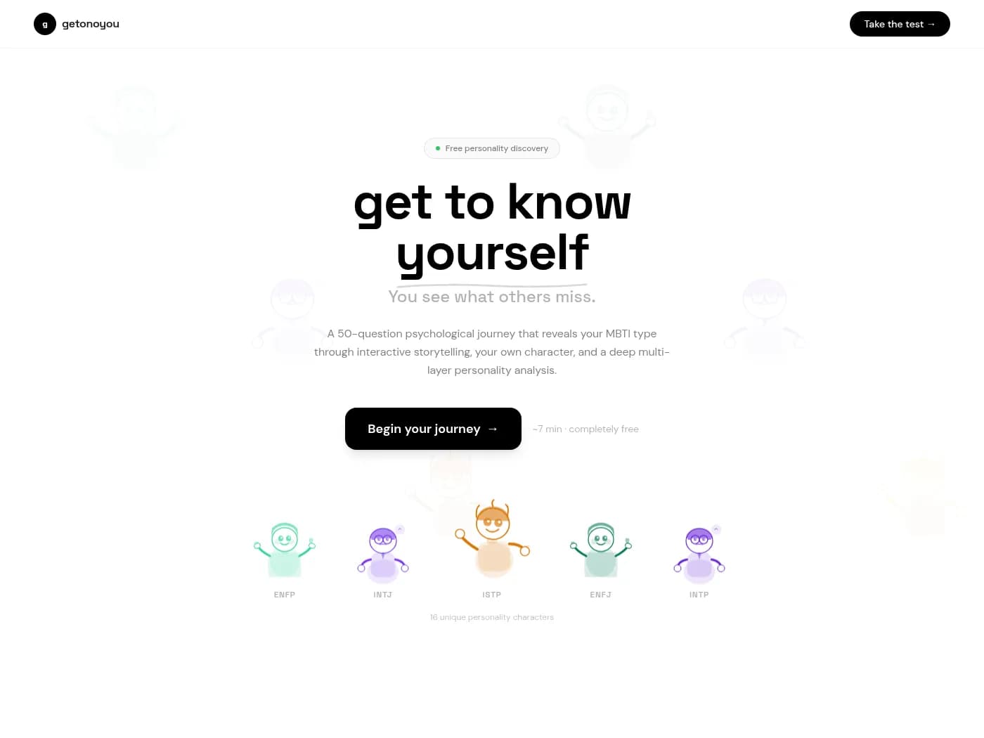 Getonoyou Personality Journey
