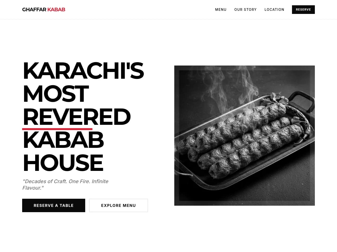 Ghaffar Kabab House Web