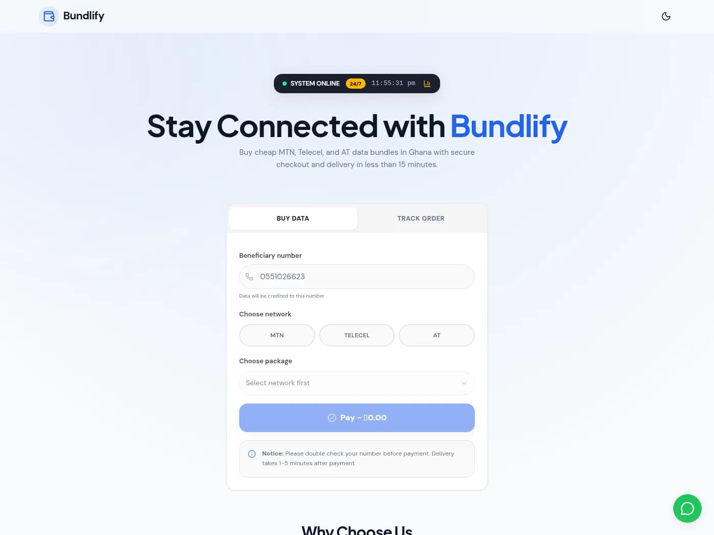 Ghana Data Bundle UI