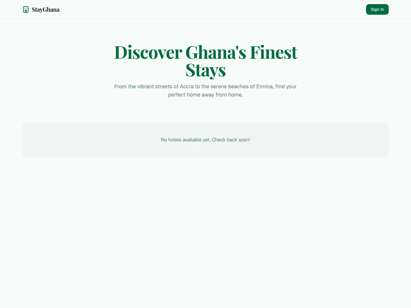Ghana Hotel Booker