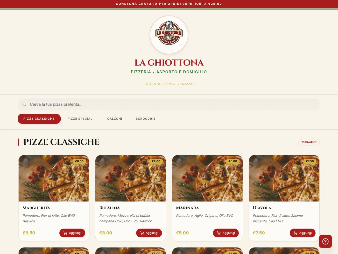 La Ghiottona Menu App