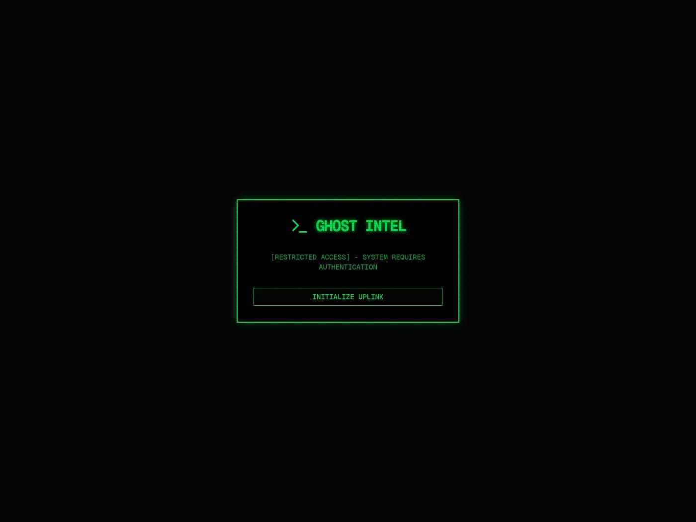 Ghost Intel Dashboard