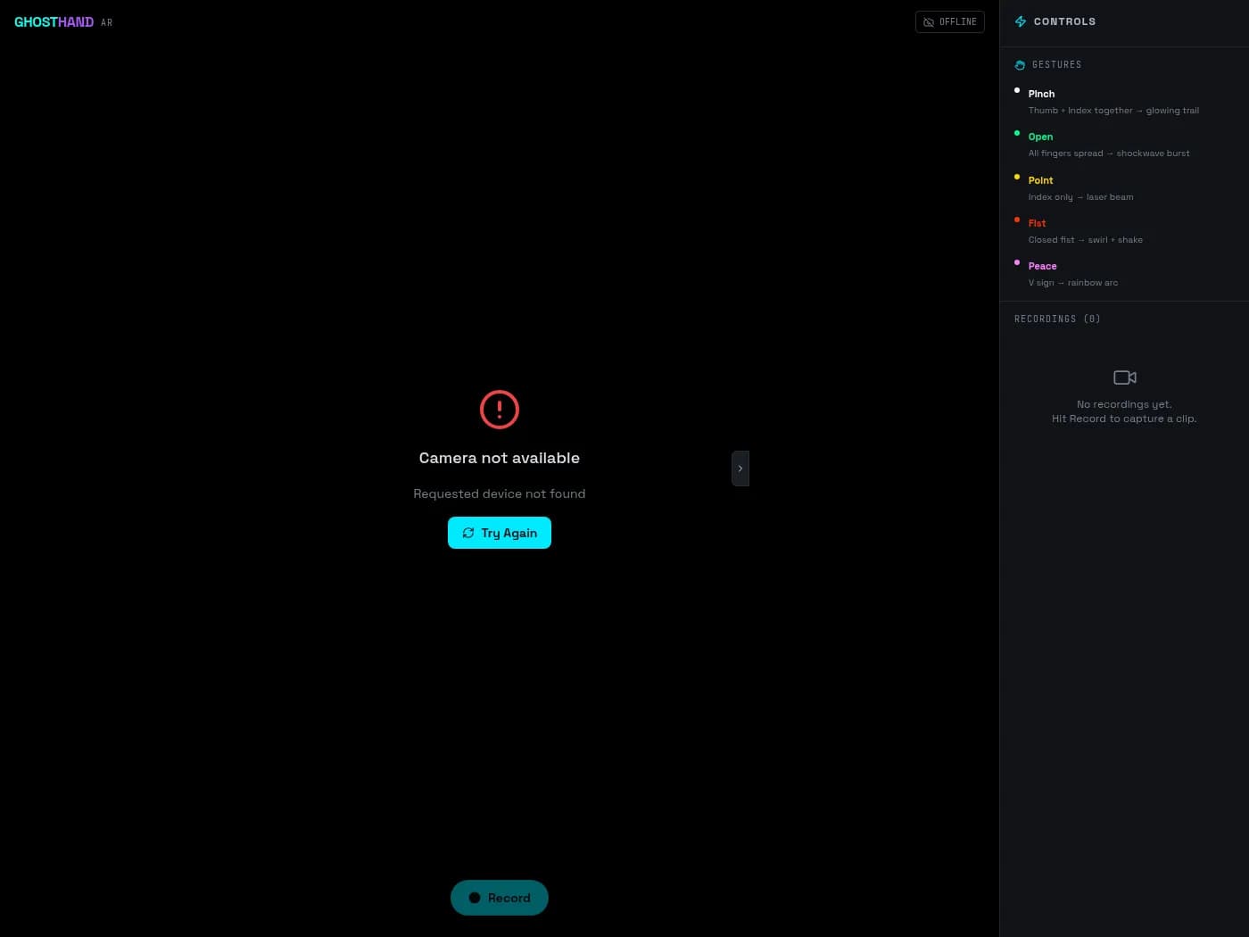 GhostHand AR Web App