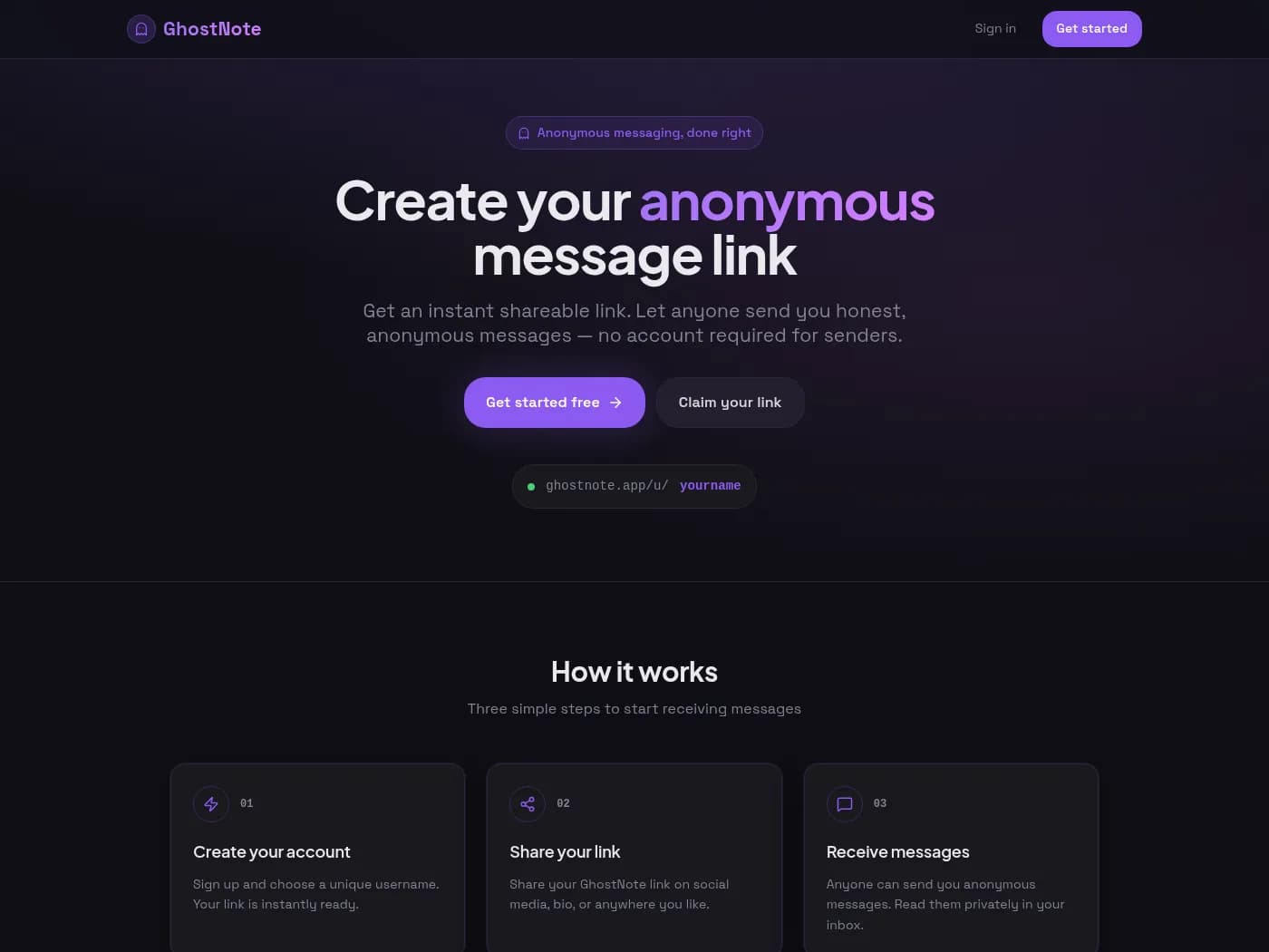 GhostNote Anonymous Web App