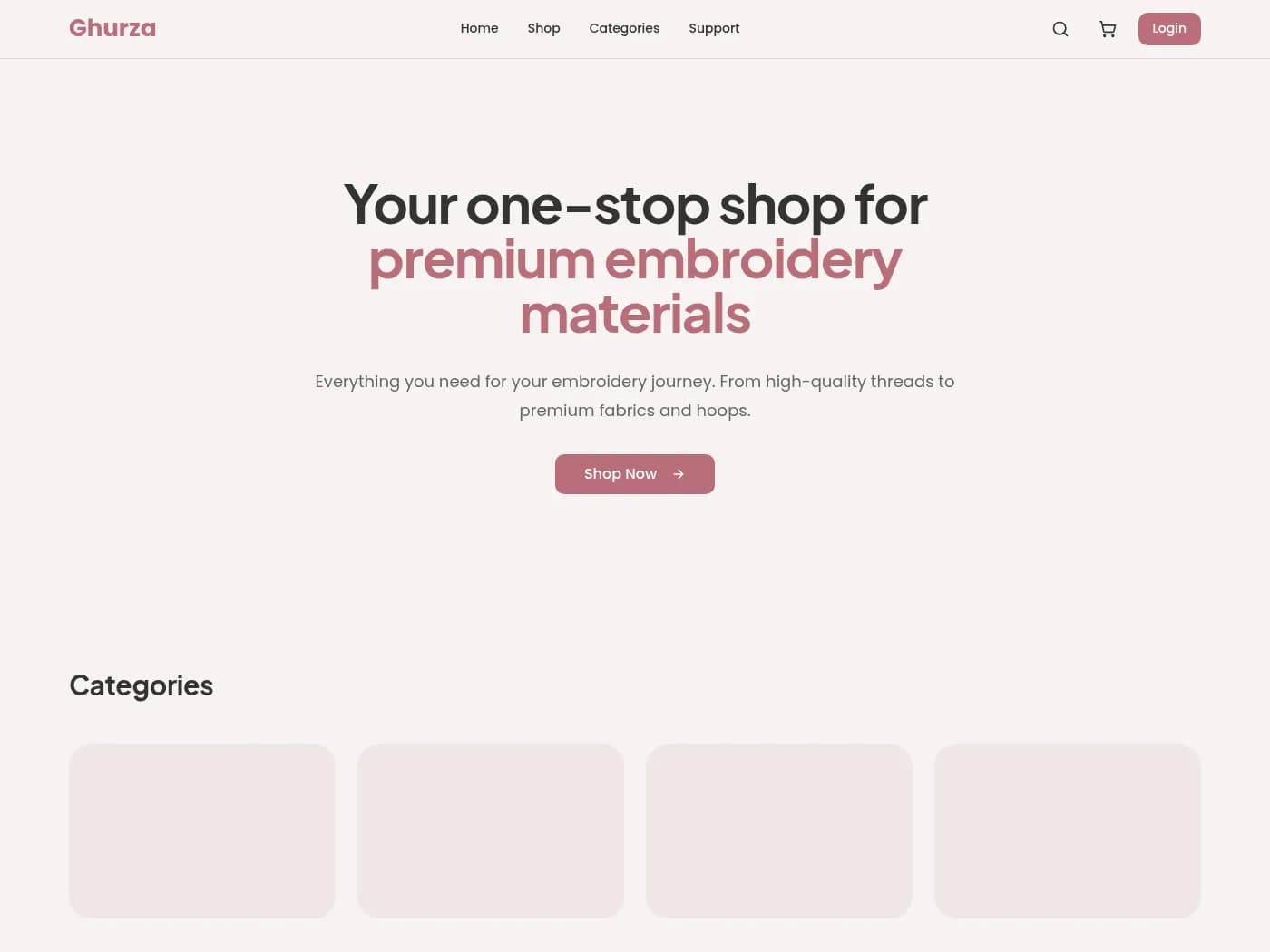 Ghurza Embroidery Shop UI