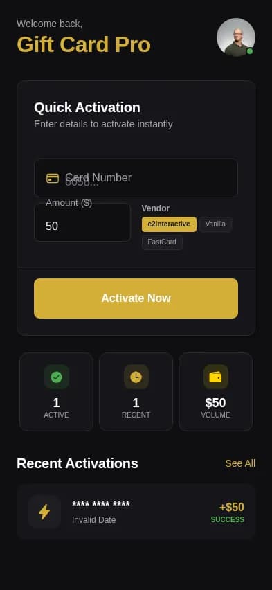 Gift Card Activator