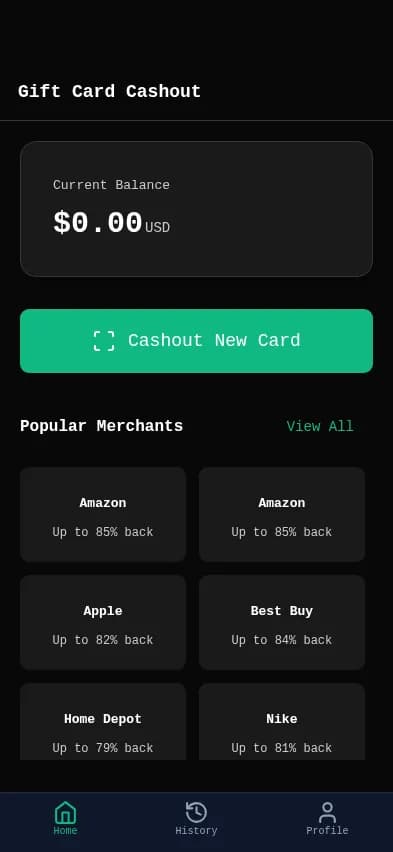 Gift Card Cashout