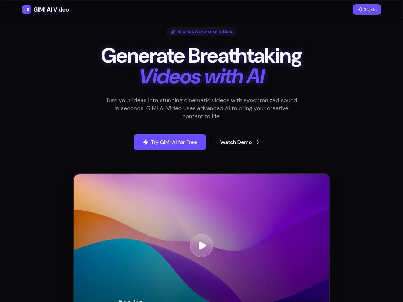 GIMI AI Video Generator