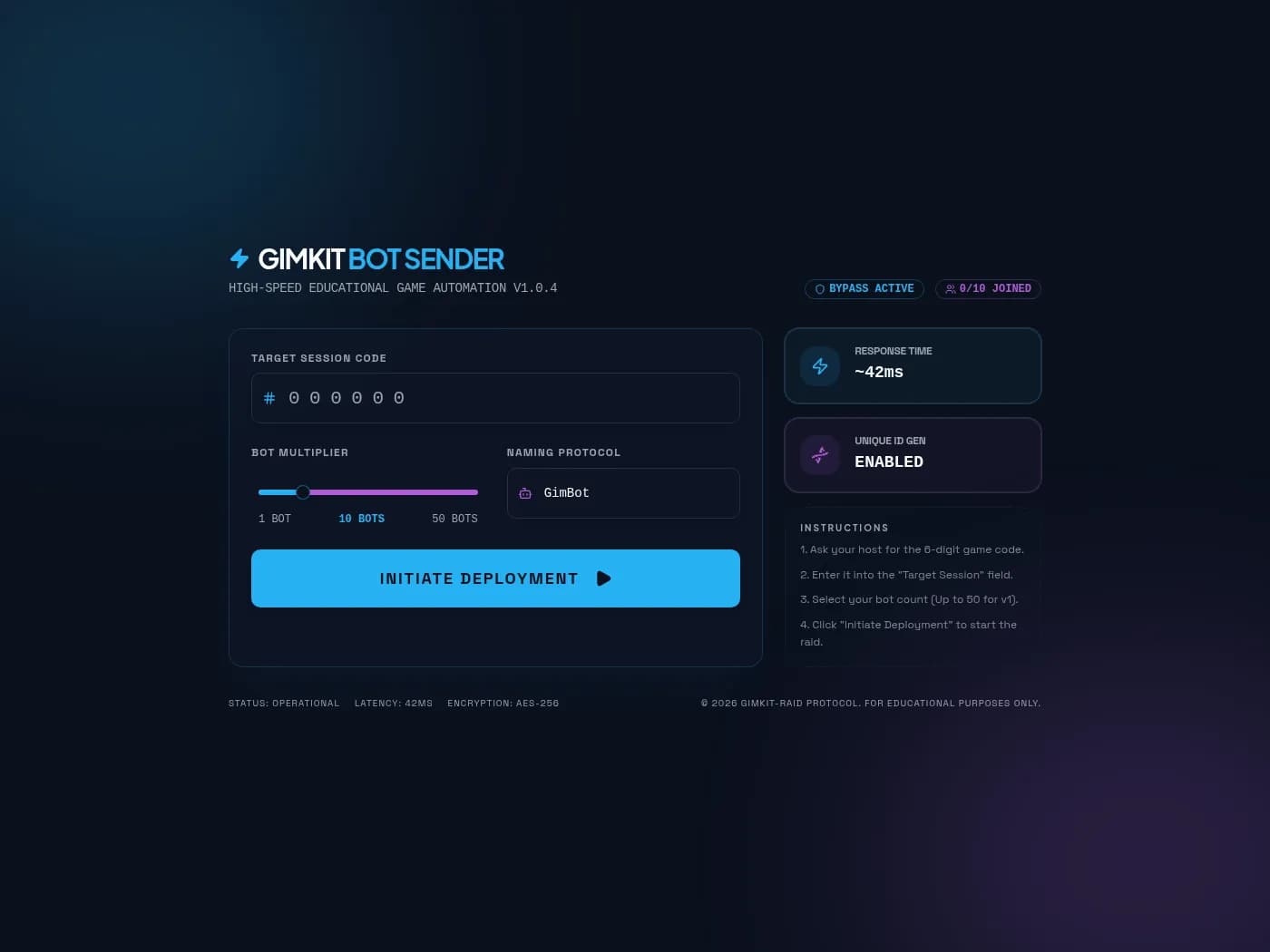Gimkit Bot Sender