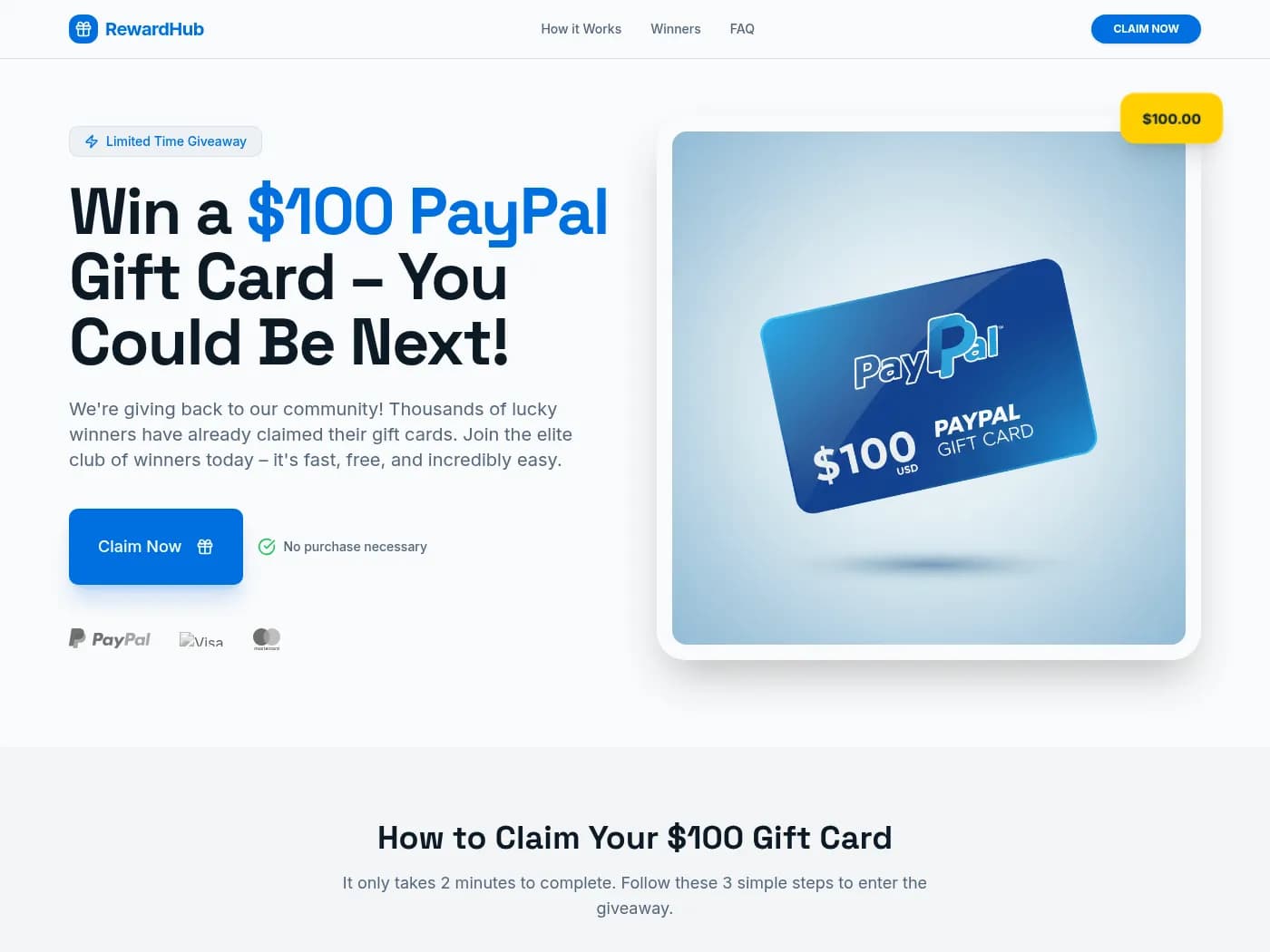 GiftCard Giveaway Landing