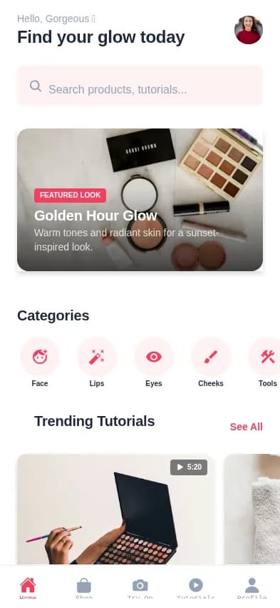 GlamUp Makeup App