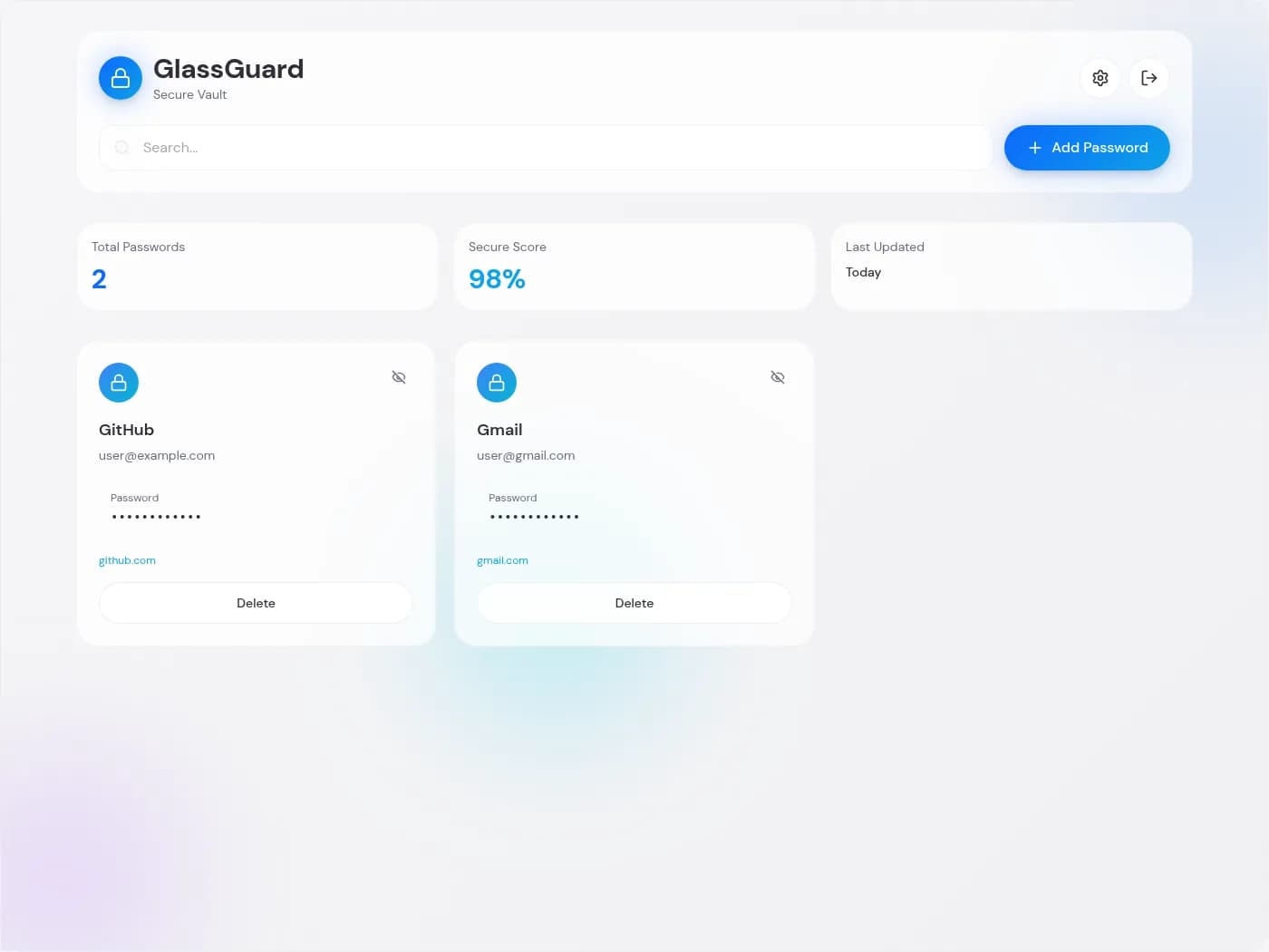 GlassGuard Password Vault