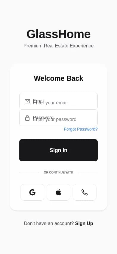 GlassHome Real Estate App