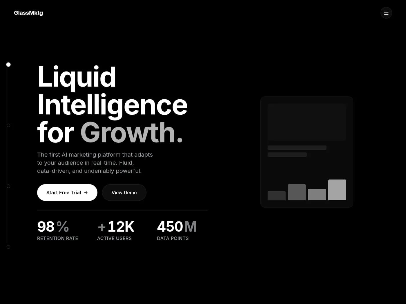 GlassMktg AI Landing