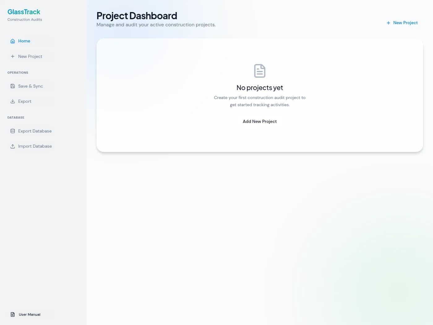 GlassTrack Construction Audits