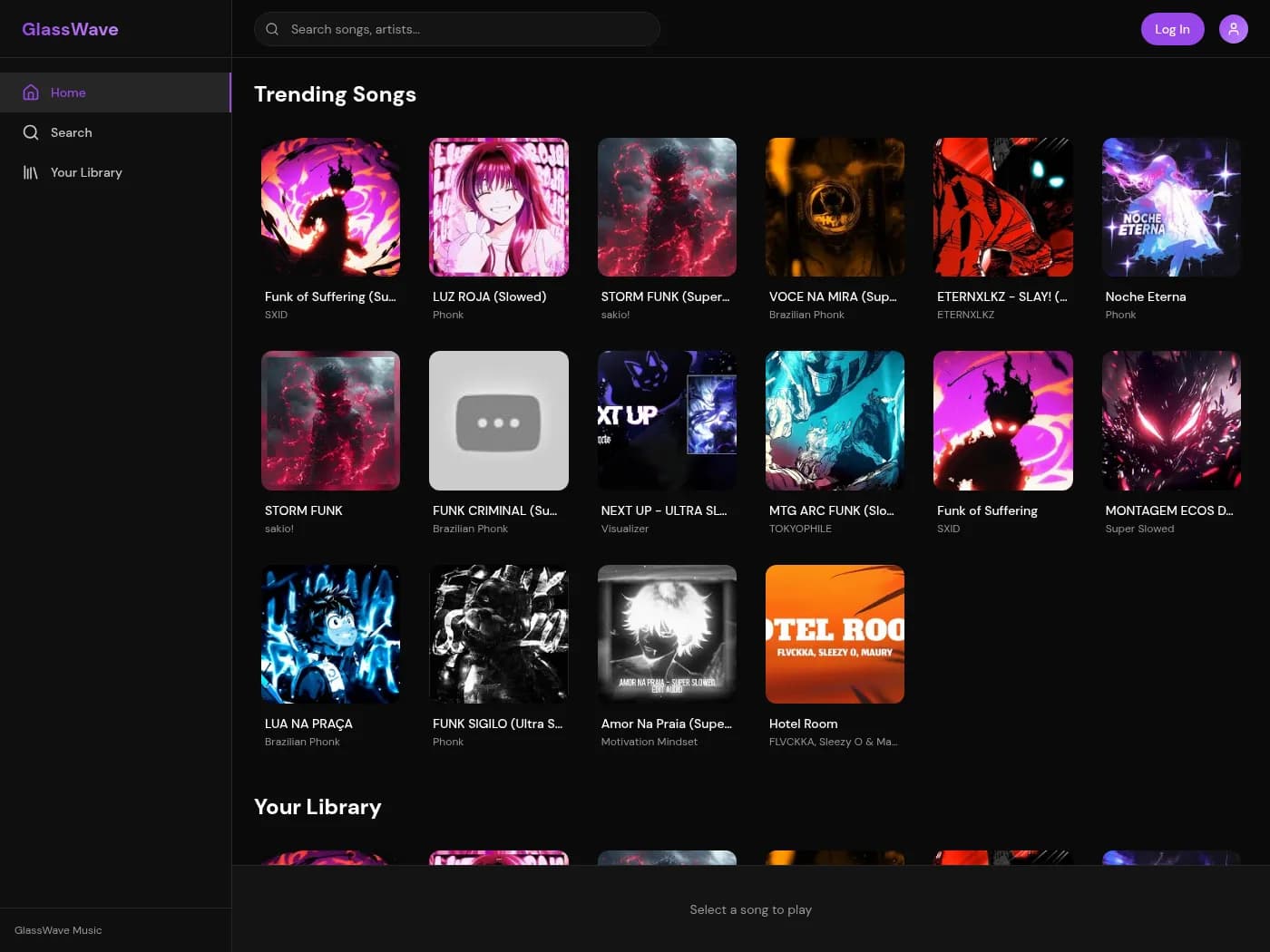 GlassWave Music Clone