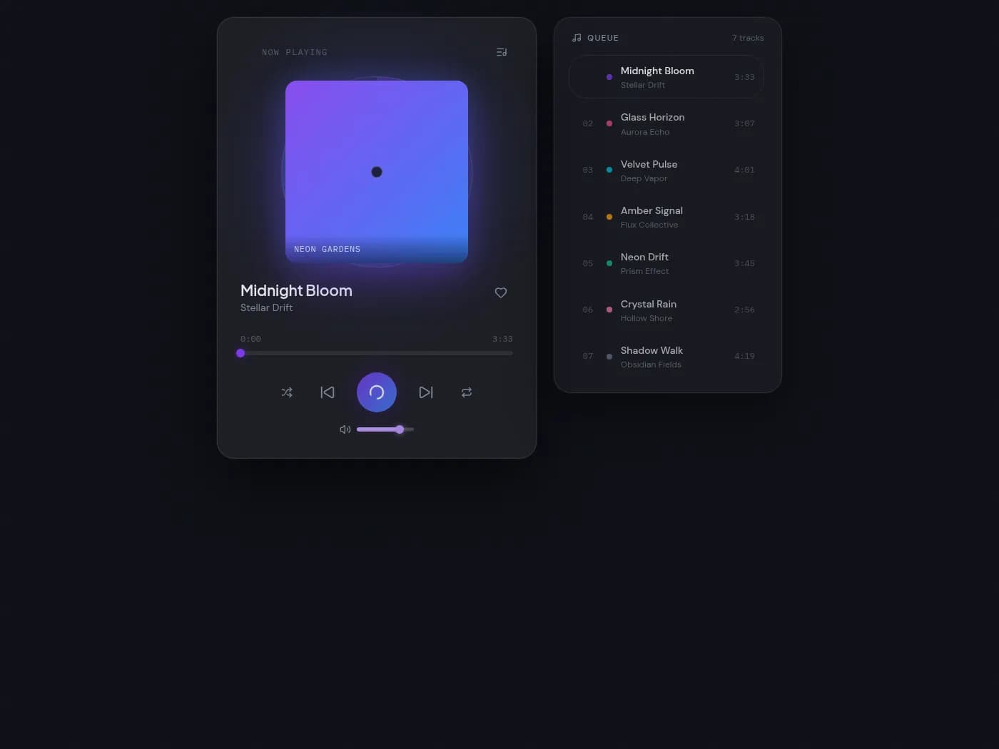 Glassy Music Player