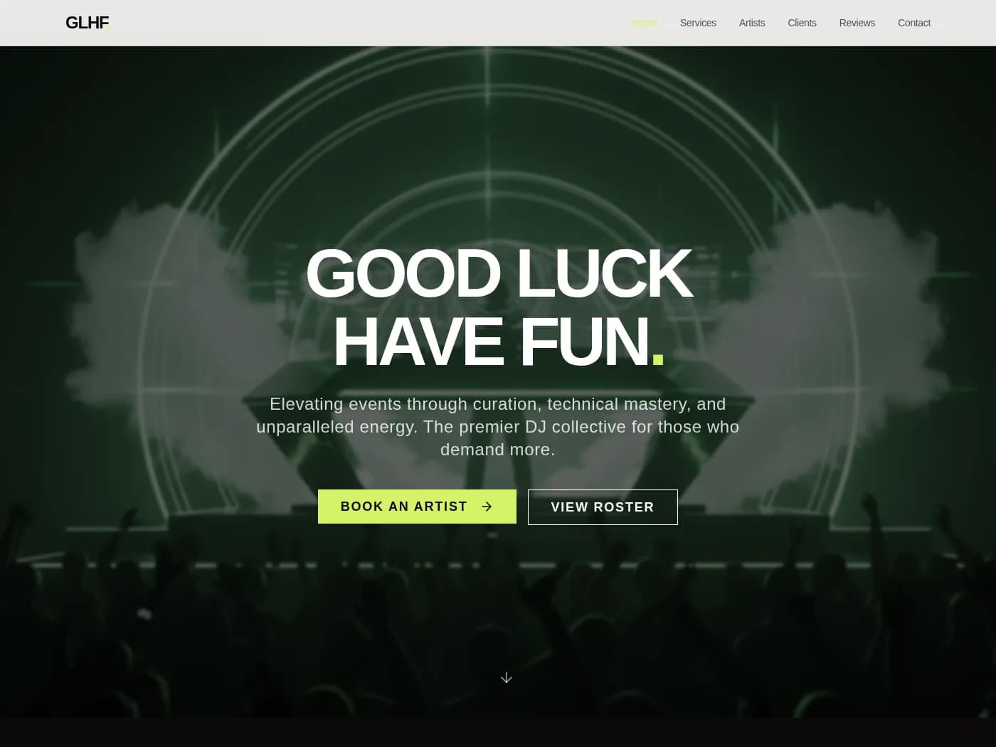 GLHF DJ Website