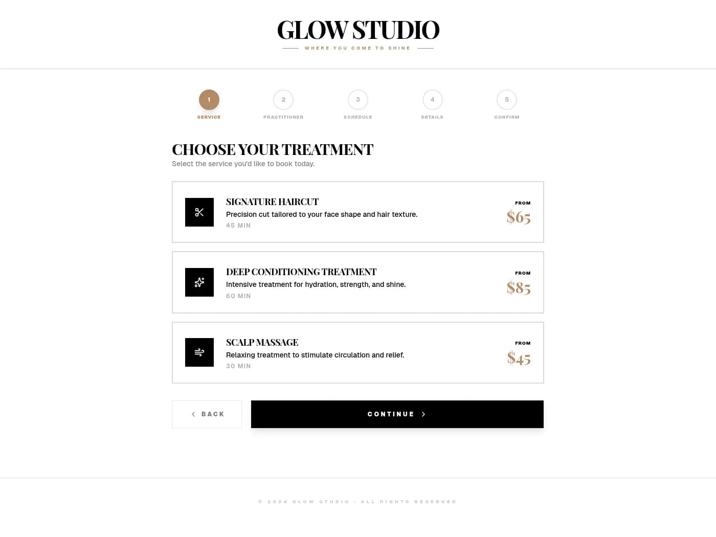 Glow Studio Booker