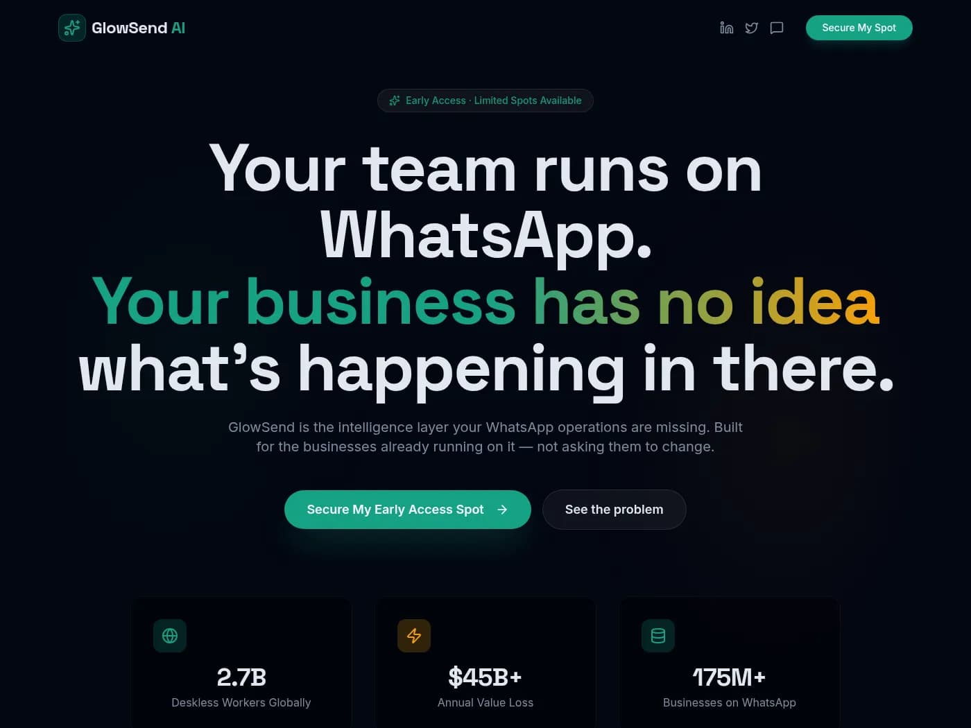 GlowSend AI Landing