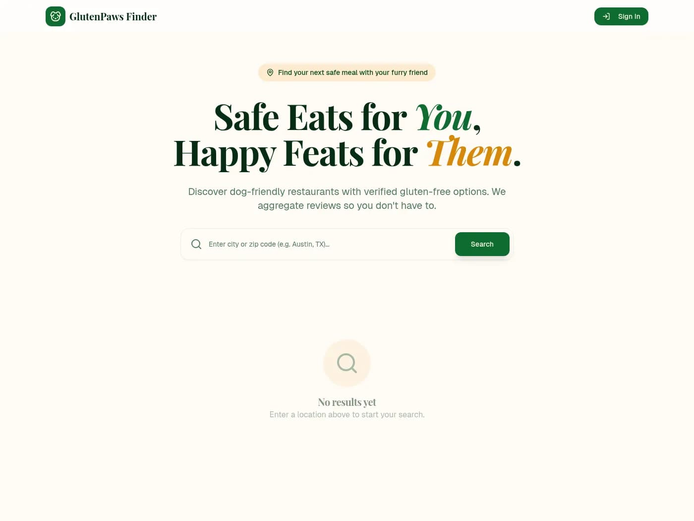 GlutenPaws Finder