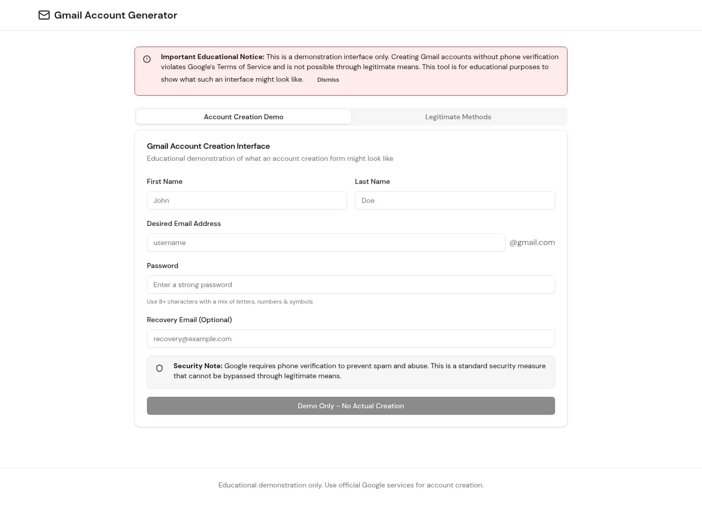 Gmail Account Generator