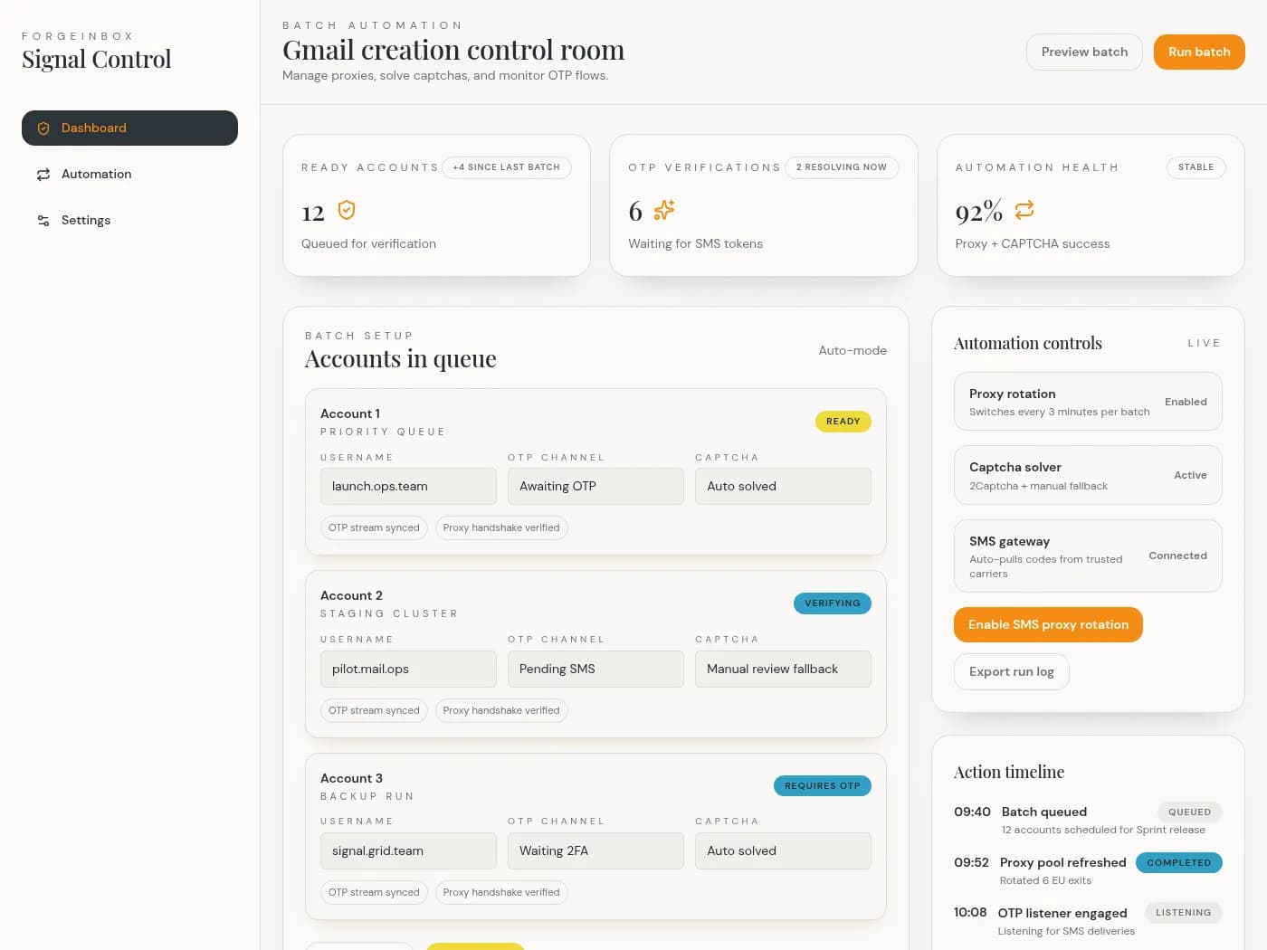 Gmail Signup Tool