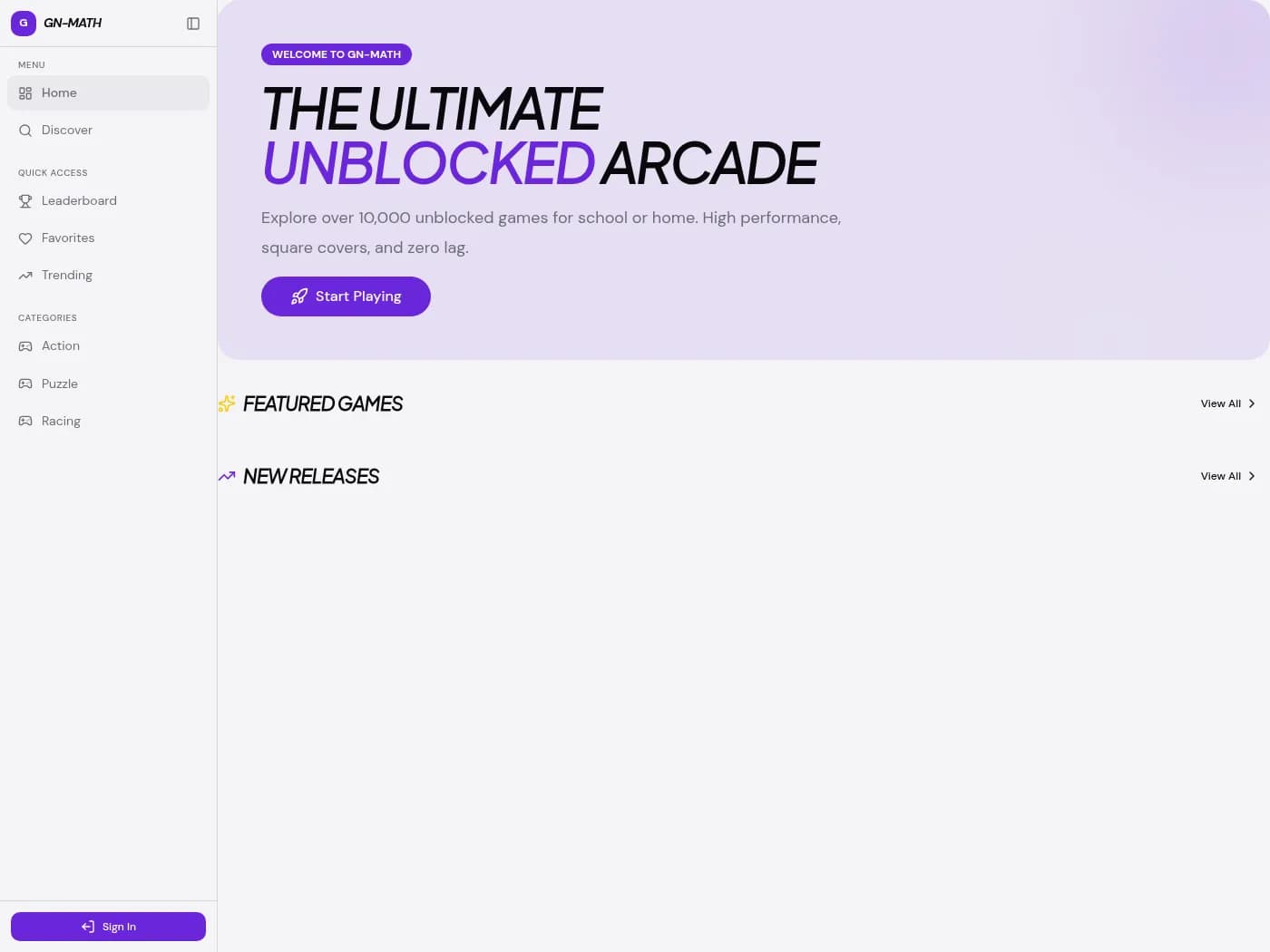 GN-Math Game Arcade