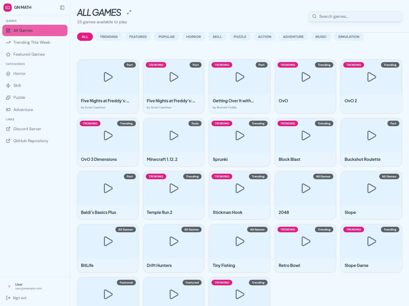 GN Math Game Clone