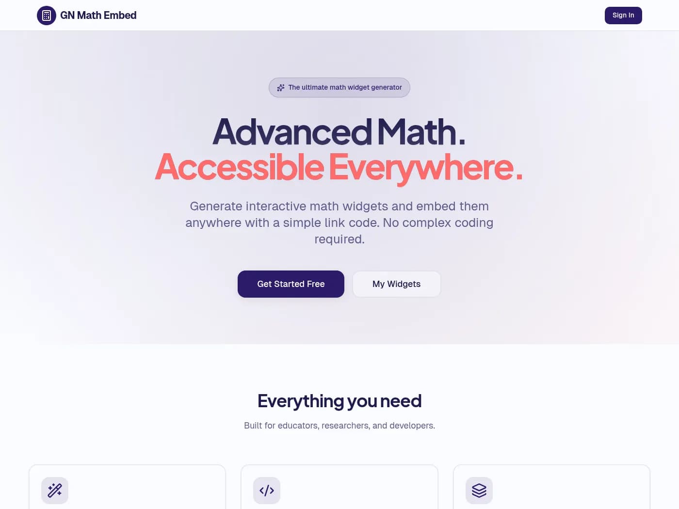GN Math Embed App