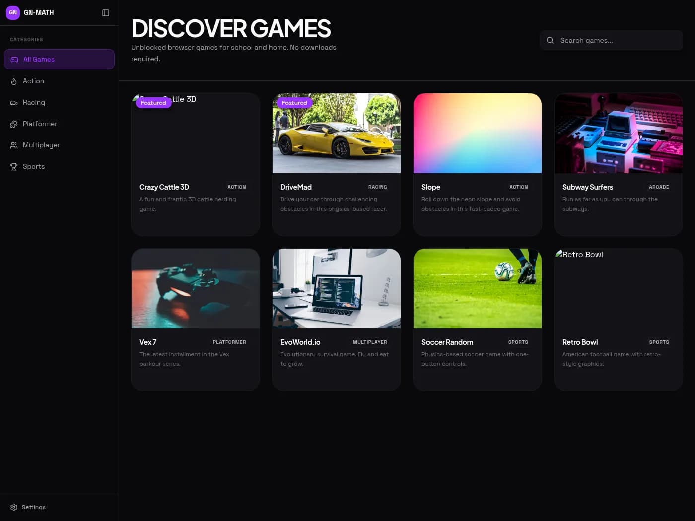 GN-Math Games Hub